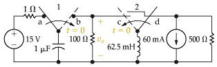 SOLVED: The two switches in the circuit seen in the following figure ...