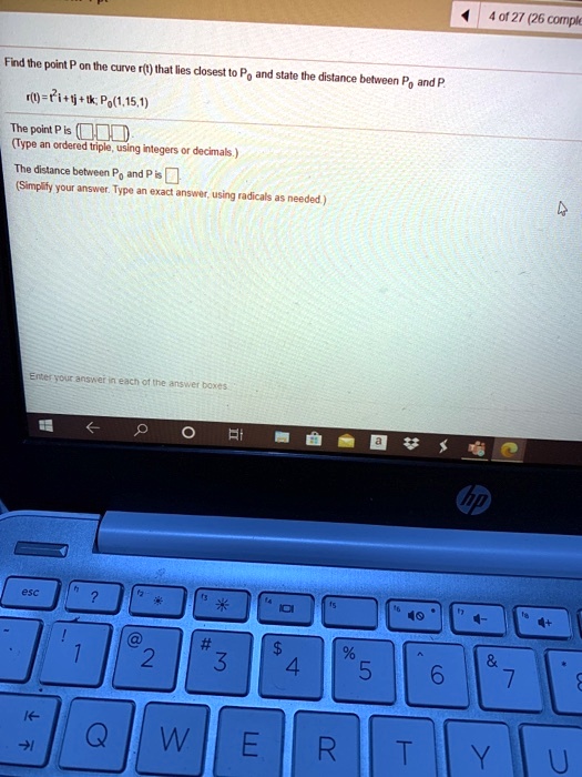SOLVED: 4 0127 (26 coiriplc Fid the point P Ihe curve r() Ihat lies ...