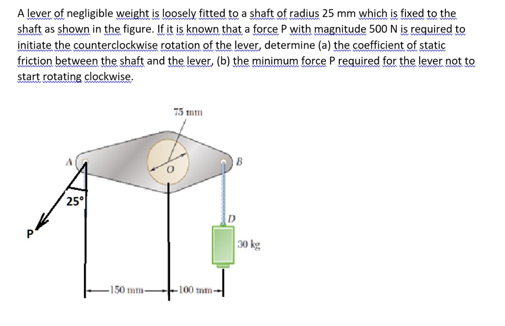 SOLVED: A lever of negligible weight is loosely fitted to a shaft of ...