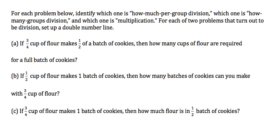 For each problem below, identify which one is "how-much-per-group ...