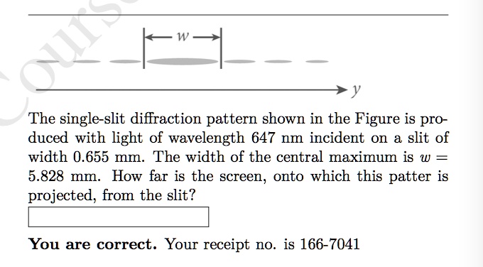 MMA The single-slit diffraction pattern shown in the … - SolvedLib