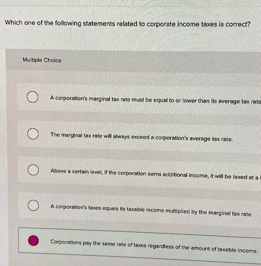 SOLVED: Which one of the following statements related to corporate ...