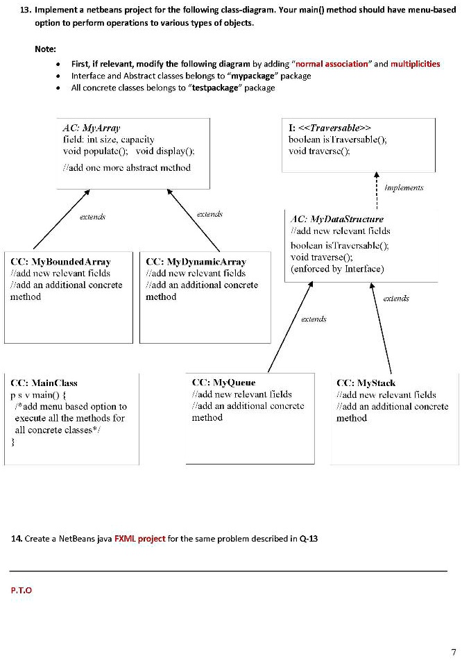 Solved Solve All The Questions Dont Do Only One 13 Implement A Netbeans Project For The