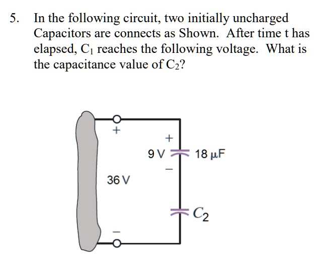 SOLVED: 5. In the following circuit, two initially uncharged Capacitors are connects as Shown ...