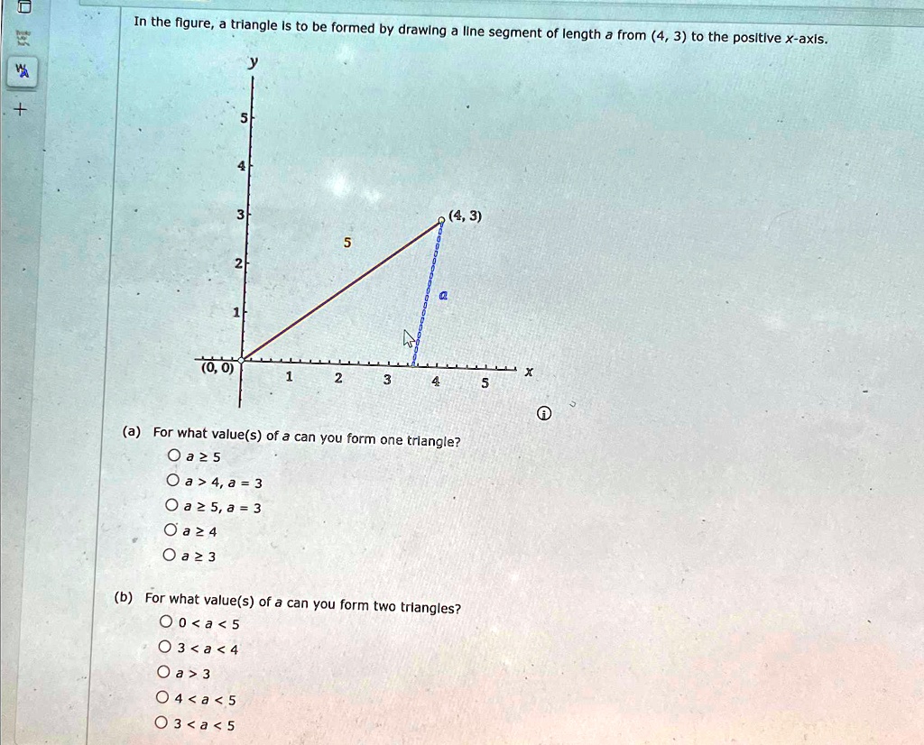 SOLVED: In the figure, a triangle is to be formed by drawing a line ...