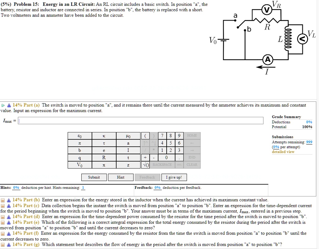 5 Problem 15 Energy In An Lr Circuit An Rl Circuit Includes A Basic