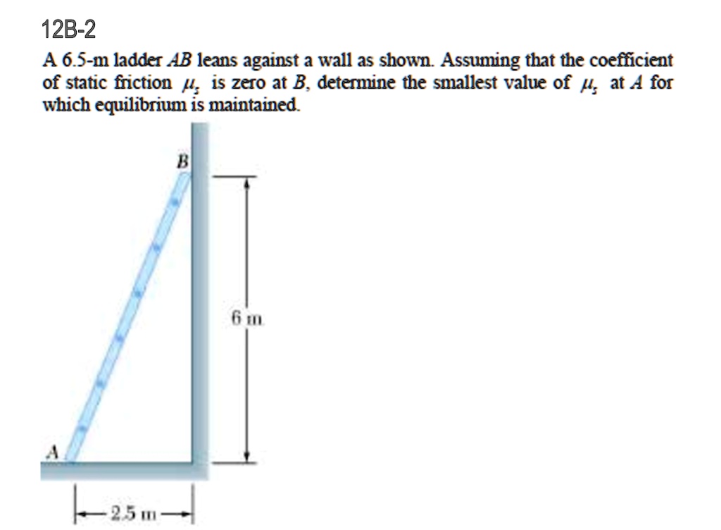 12B-2 A 6.5-m ladder AB leans against a wall as shown. Assuming that ...