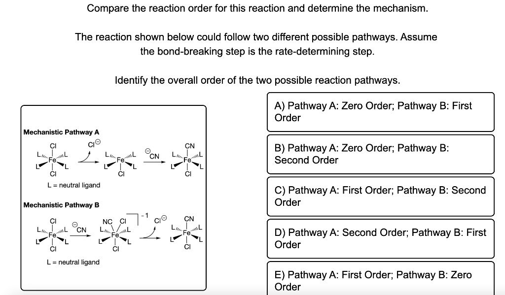 SOLVED: Compare the reaction order for this reaction and determine the ...