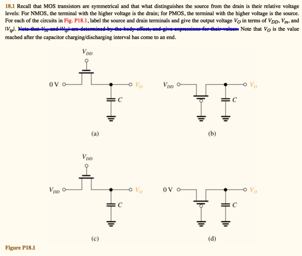 18.1 Recall that MOS transistors are symmetrical and that what ...