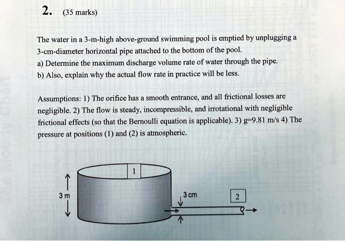 SOLVED: 2.(35marks The water in a 3-m-high above-ground swimming pool ...