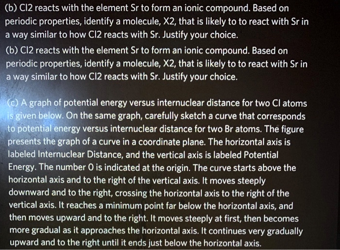 b ci2 reacts with the element sr to form an ionic compound based on ...