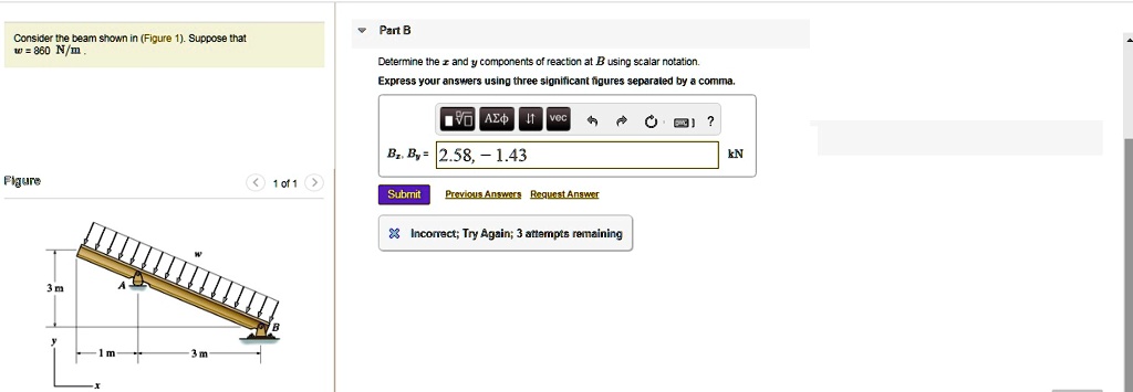SOLVED: Consider the beam shown in Figure 1. Suppose that k = 860 N/m. Part B Determine the z ...