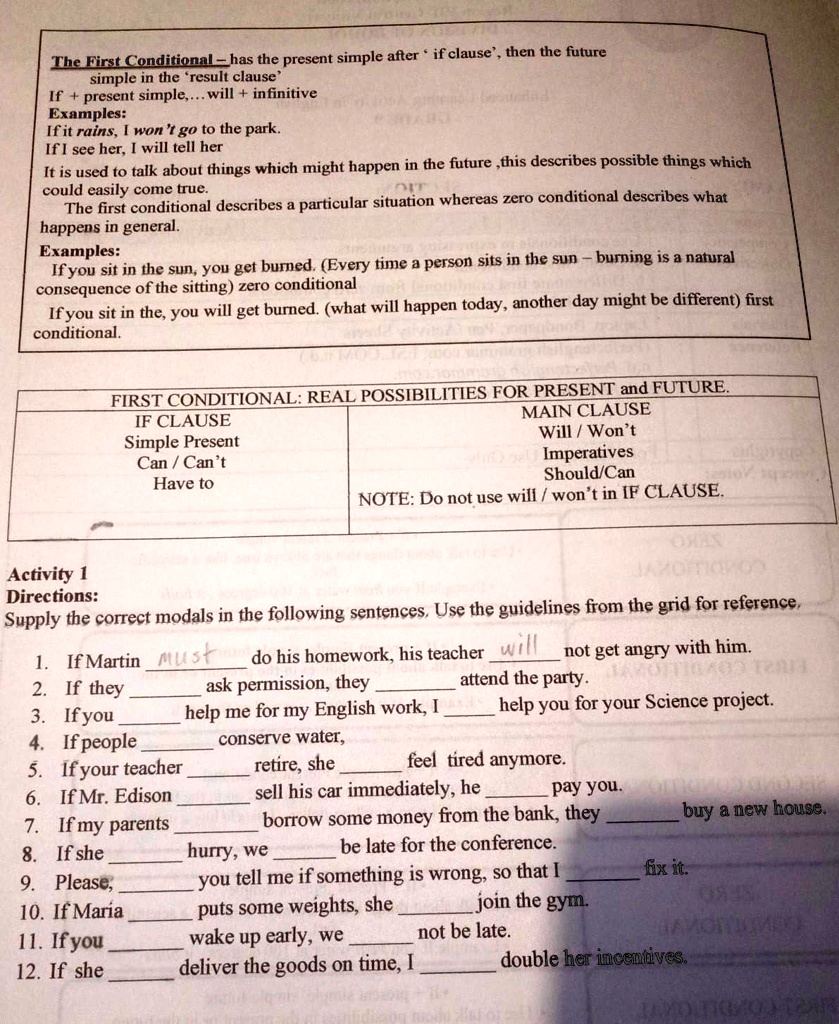 supply the correct modals in the following sentences use the guidelines ...
