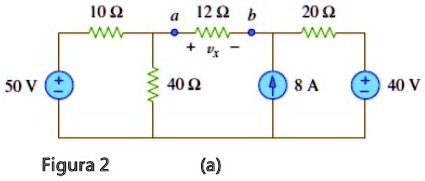 SOLVED: Using source transformation for Figure 2 (a) Calculate the circuit voltage vx, which ...
