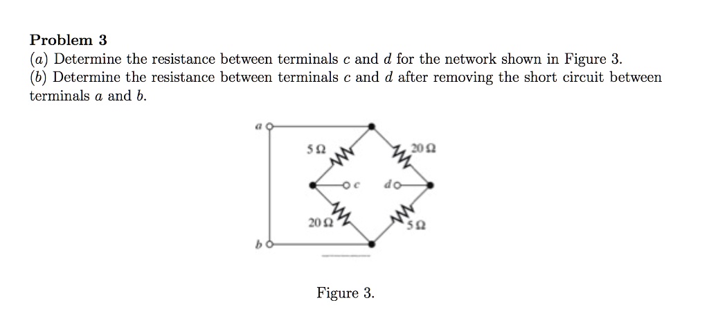 Problem 3 (a) Determine the resistance between terminals c and d for ...