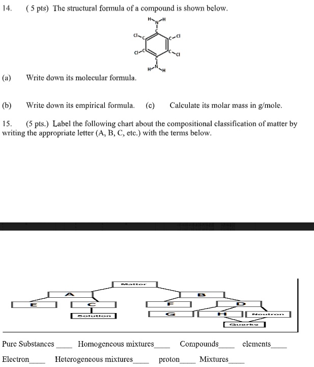 SOLVED:5 pts) The structural formula of compound is shown below Write ...