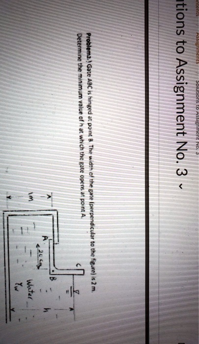 Problem 2. Gate ABC is hinged at point B. The width of the gate (perpendicular to the figure) is ...