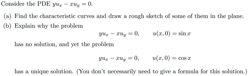SOLVED: Partial differential equation HW Please show all steps Consider ...