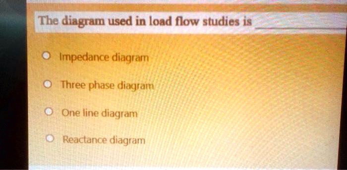 The diagram used in load flow studies is Impedance diagram Three phase ...