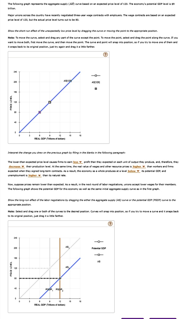 texts the following graph represents the aggregate supply as curve ...