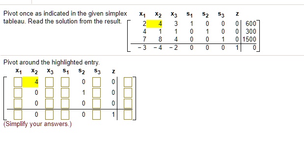 Solved Pivot Once As Indicated The Given Simplex Tableau Read The Solution From The Result