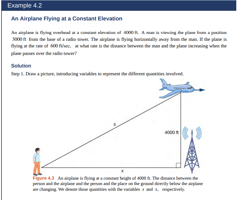 SOLVED: Example 4.2 An Airplane Flying at a Constant Elevation An ...