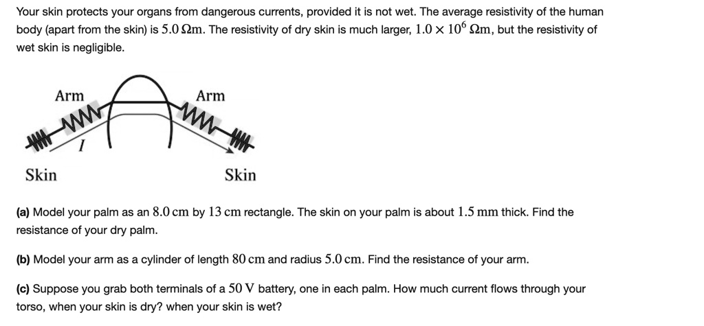 your skin protects your organs from dangerous currents provided it is ...