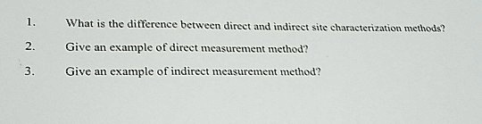 1. What is the difference between direct and indirect site ...