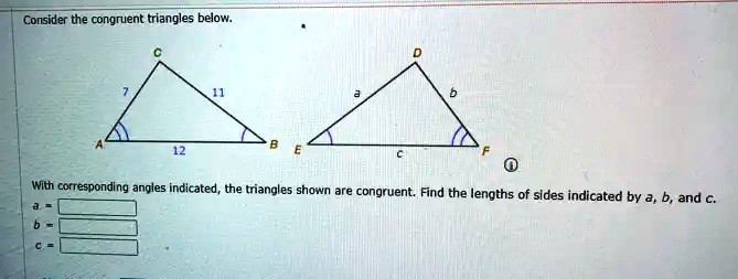 SOLVED: Consider the congruent triangles below. With corresponding angles indicated the ...