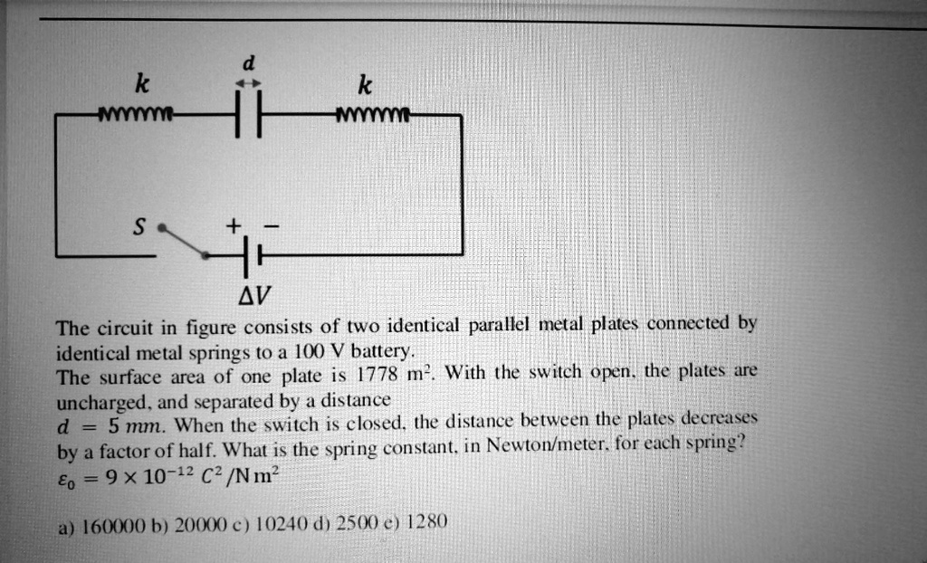 SOLVED:k k 1 m S AV The circuit in figure consists of two identical ...