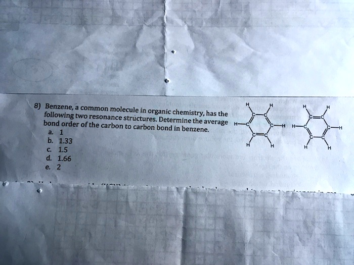 SOLVED: Benzene is a common molecule in organic chemistry, known for ...