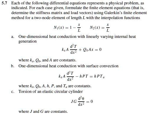 5 7 Each Of The Following Differential Equations Represents A Physical