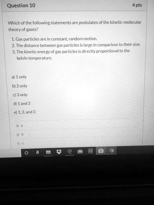 SOLVED: Question 10 4 pts Which of the following statements are ...
