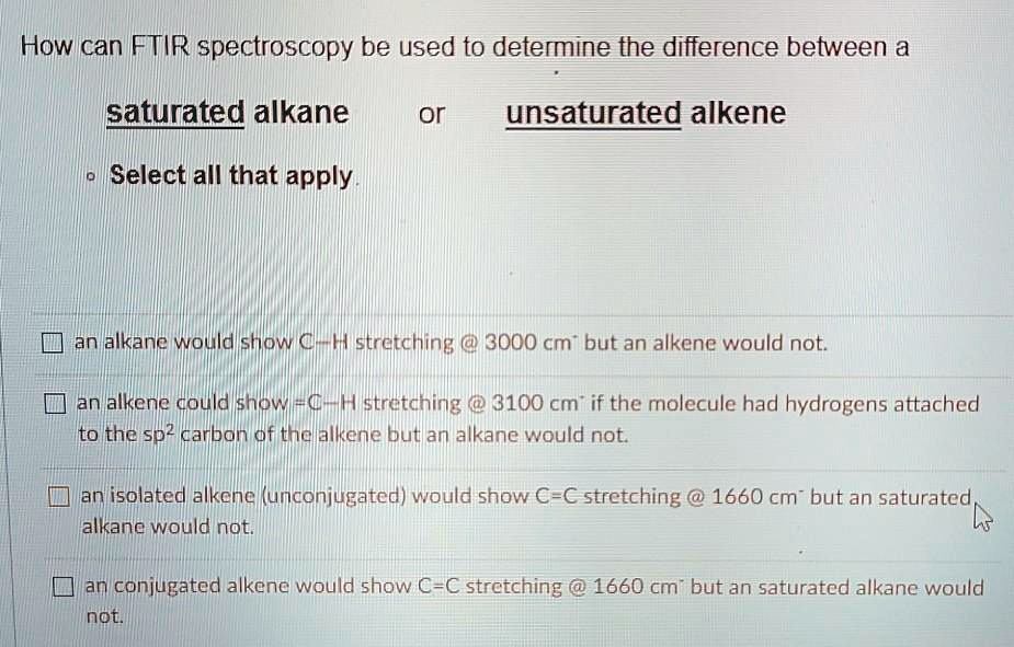 SOLVED: How can FTIR spectroscopy be used to determine the difference ...