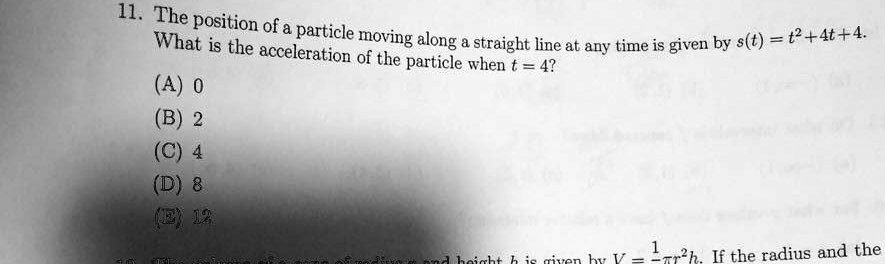SOLVED: 11. The position of a What is the particle moving along straight at any time is given by ...