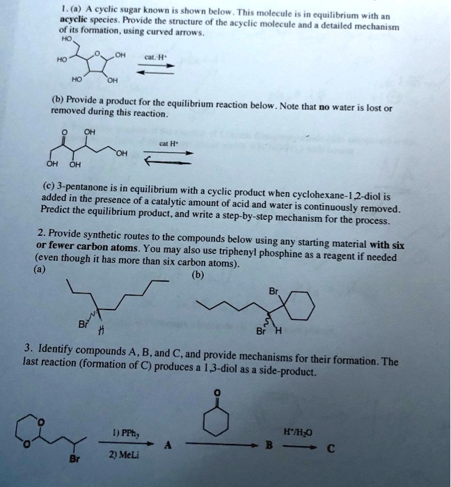 1. (a) A cyclic sugar known is shown below. This molecule is in ...