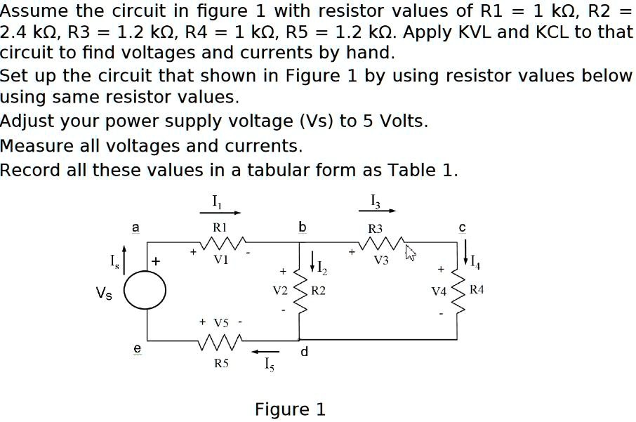 SOLVED: Assume the circuit in Figure 1 with resistor values of R1 = 1 kÎ©, R2 = 2.4 kÎ©, R3 = 1. ...