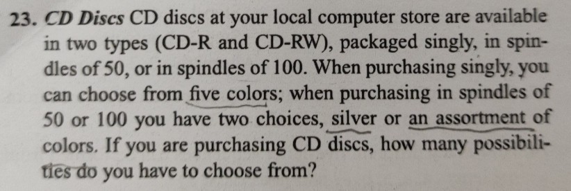 23 cd discs cd discs at your local computer store are available in two ...