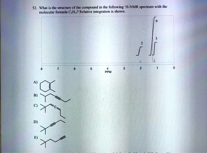 SOLVED: What is the structure of the compound in the following 'H-NMR spectrum with the ...