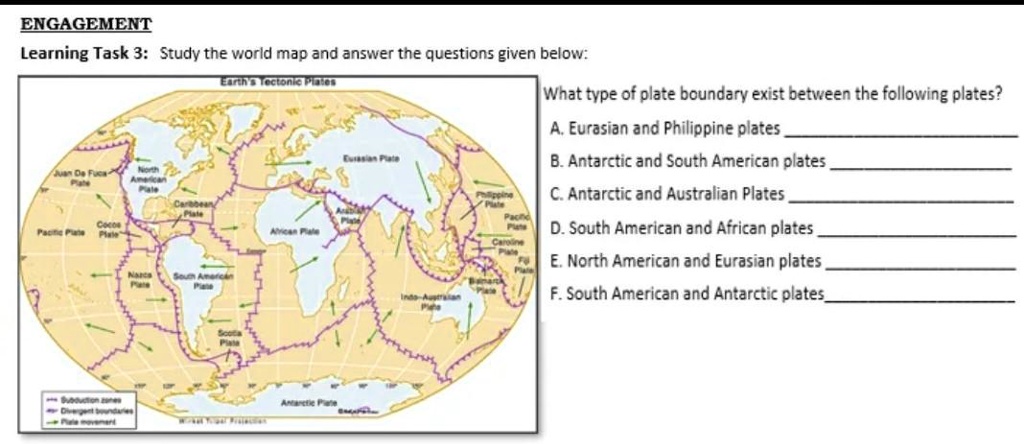 ENGAGEMENT Learning Task 3: Study the world map and answer the ...