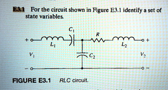 E3.1 For the circuit shown in Figure E3.1 identify a set of state variables.