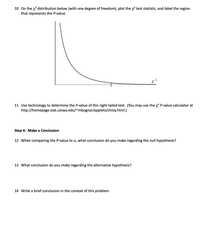 on the 7 distribution below with one degree of freedom plot the x test ...