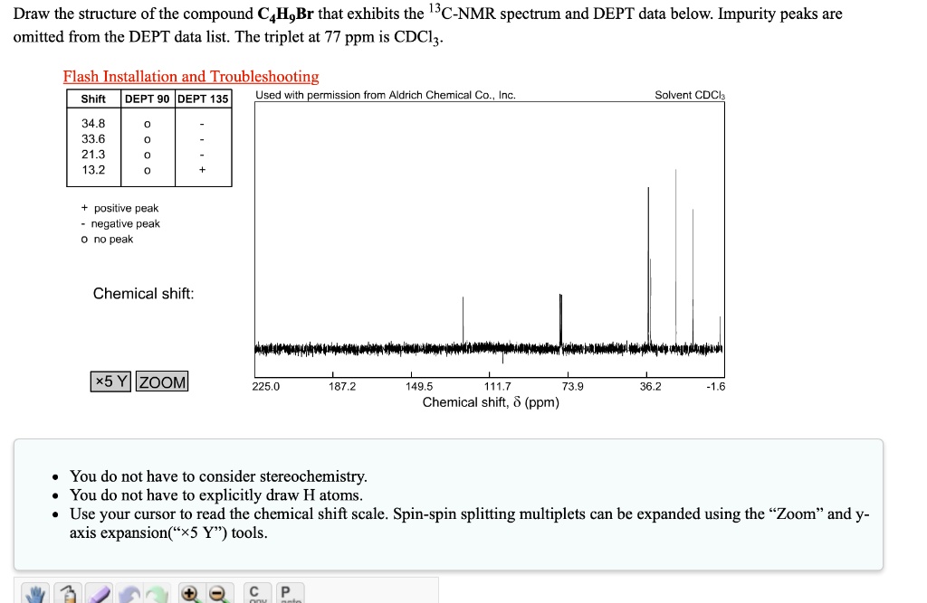 draw the structure of the compound chgbr that exhibits the 13c nmr ...