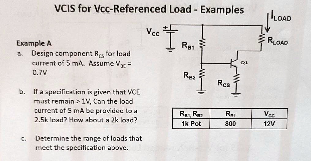 SOLVED: VCIS for Vcc-Referenced Load A. Resistance of Rcs B. Is load ...
