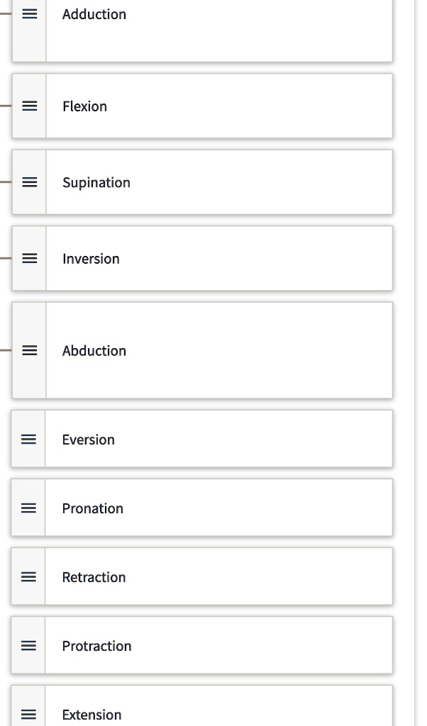 SOLVED: Match the action type with its correct definition: Turning the ...