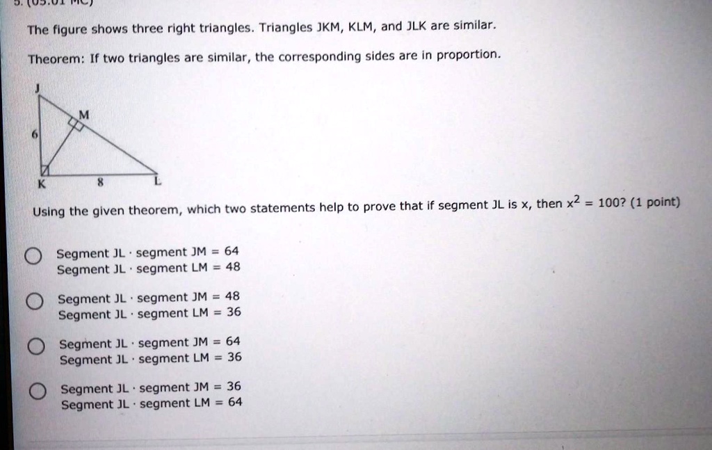 SOLVED: "the figure shows three right triangles. M(Ud- The figure shows ...