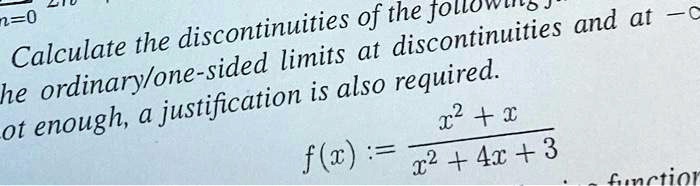 Calculate the discontinuities of the following function. The ordinary ...