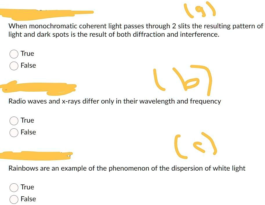 SOLVED: When monochromatic coherent light passes through 2 slits the ...