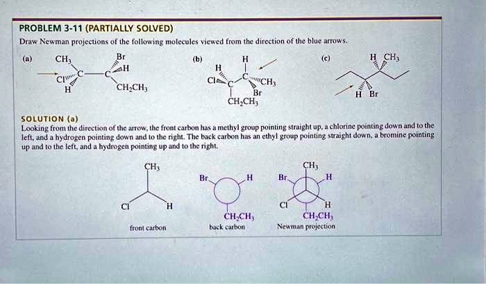SOLVED: Texts: PROBLEM 3-11 (PARTIALLY SOLVED) Draw Newman projections of the following ...