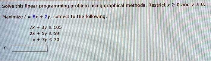 [GET ANSWER] solve this linear programming problem using graphical ...